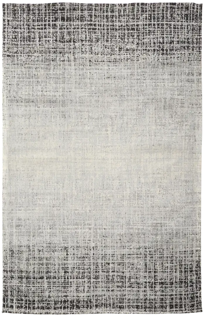 ︎ Stiletto Gray Rug in White Polyester Synthetic Fiber